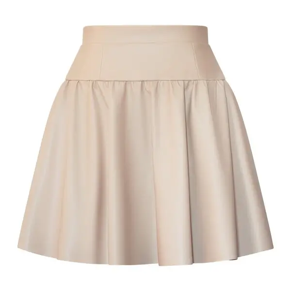 KATHY C VANG Faux Leather Mini Skirt