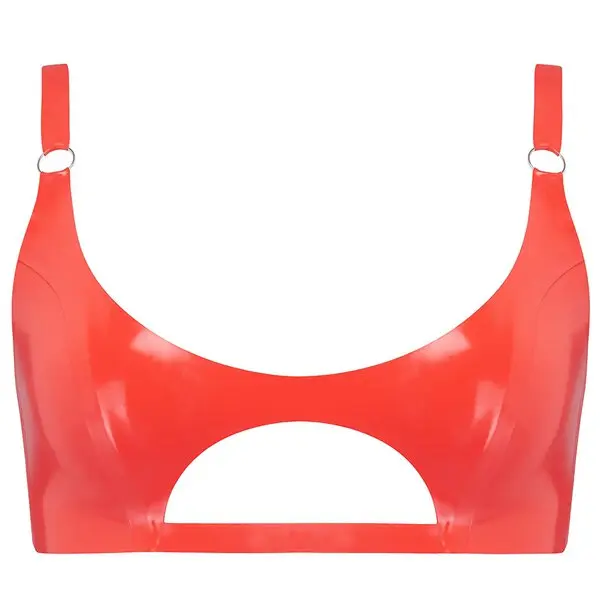 ELISSA POPPY Latex Cut Out Bralette - Red