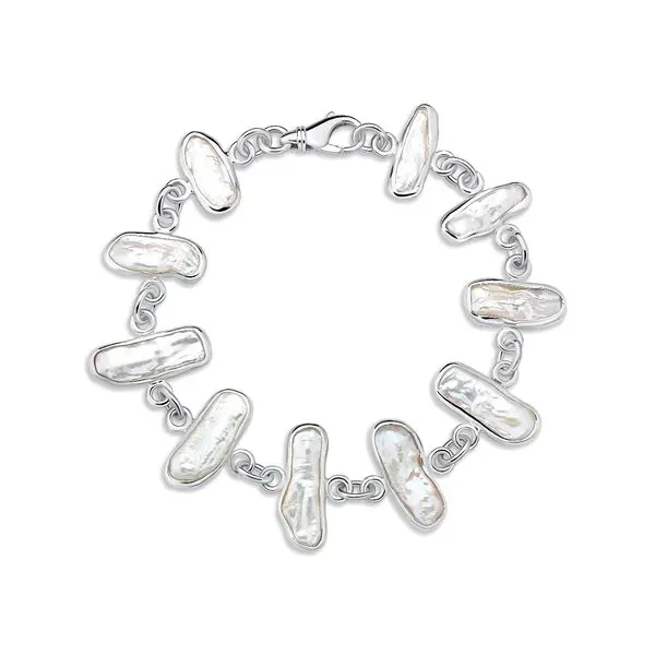 STEFAN TIRON Alessio Silva Pearl Link Bracelet - Silver