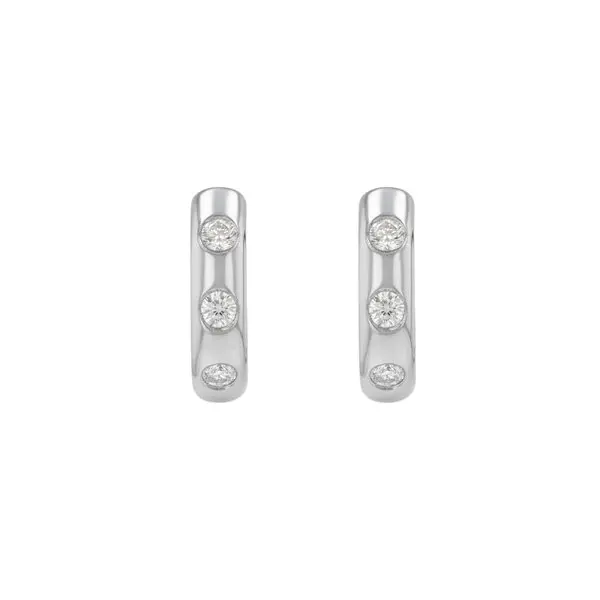BLOOMTINE | EARTH ANGEL HQ Mini Halo Wings™ Sterling Moissanite Huggies - Silver