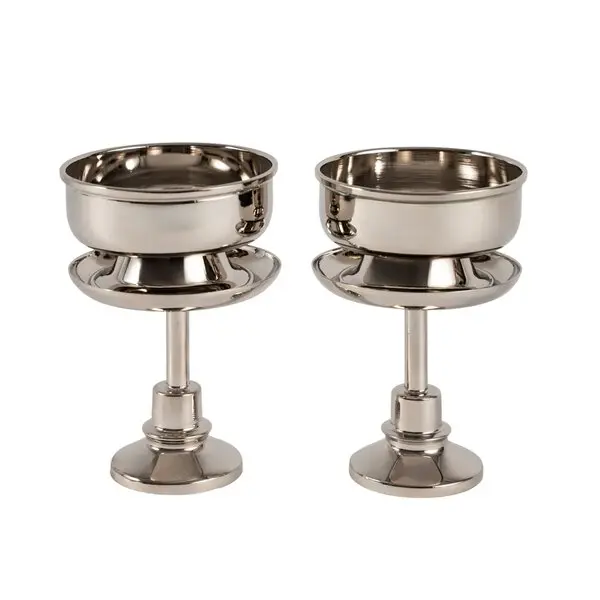 ANATOLIACRAFT Handmade Solid Copper Dessert & Snack Bowl Set Of Two – Finish - Silver
