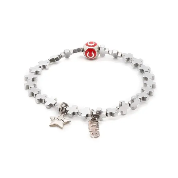 EBRU JEWELRY Lucky Charms Bracelet - Red/silver