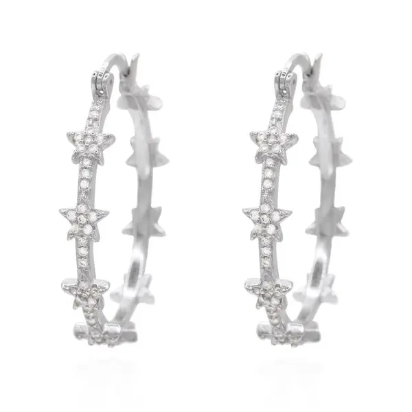 LUNA CHARLES Aneira Star Hoop Earrings - Silver