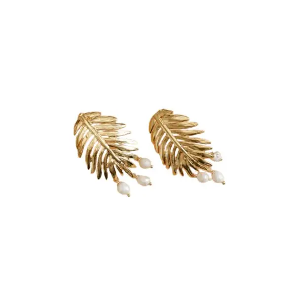 ROZ Sedef Pearl Drop Earrings - Gold