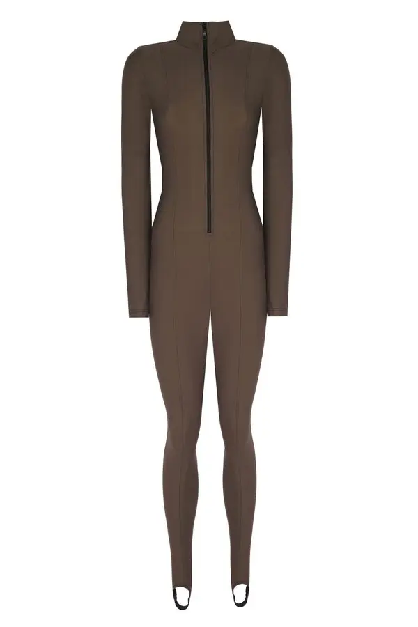 NO'DESIGN Zip-up Jumpsuit With Elastic Hem - Green