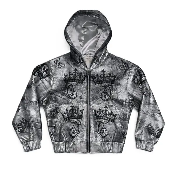ZASTASTUDIO Throne Leather Zip-up Jacket With Hoodie