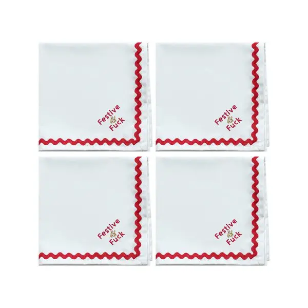 LILLY LOVES Festive As Fuck Christmas Napkins - Red