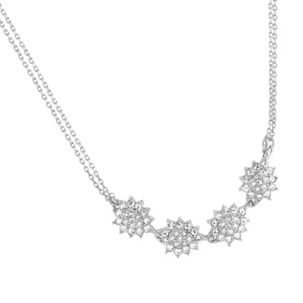 Grossé Gleam Platinum & Crystal Flower Necklace - Silver