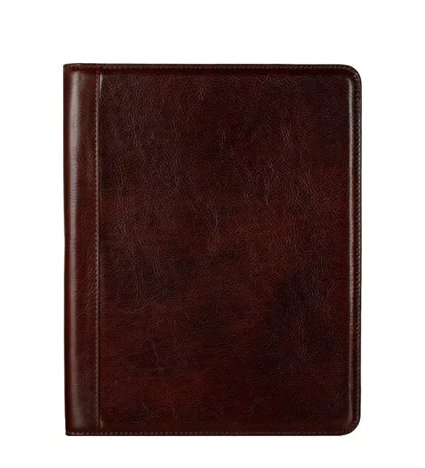 TIME RESISTANCE Leather Portfolio For Something Fresh - Brown