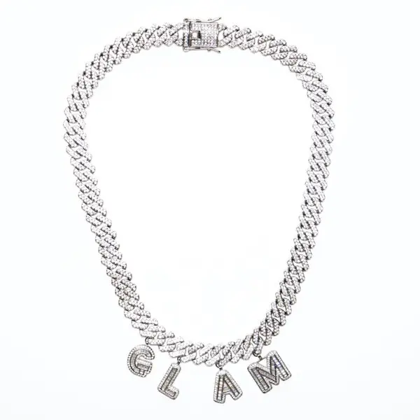 BLACK CAKE Rhinestone Statement Necklace - Silver