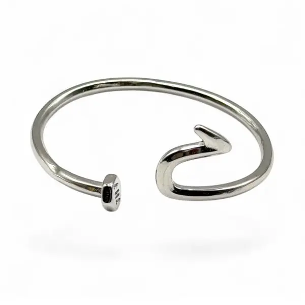 JAGGED HALO JEWELRY Nailed It Nail Cuff Bangle - Silver