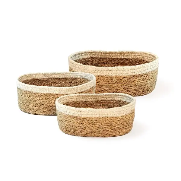 KORISSA Neutrals Savar Oval Bowl Set Of 3 - White