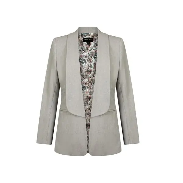 MADISON / SAVILE Shawl Collared Boyfriend Blazer In Mini Check