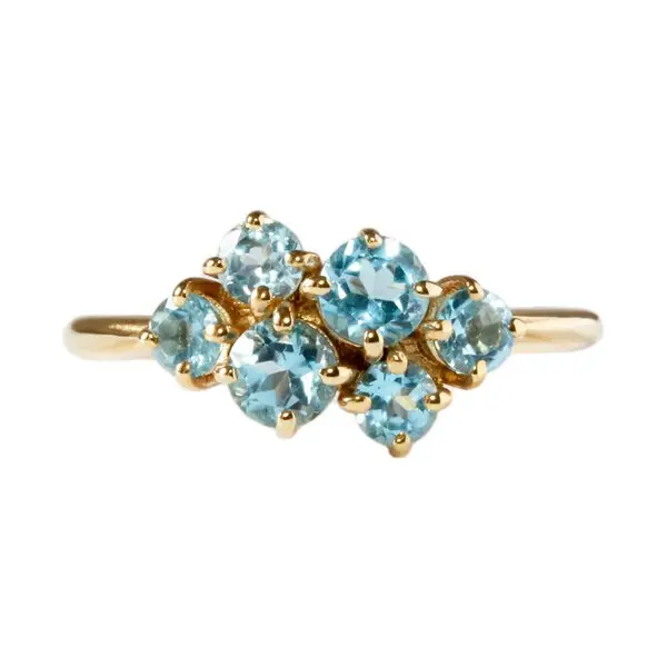 LEE RENEE Blue Topaz Vermeil Cluster Ring - Gold