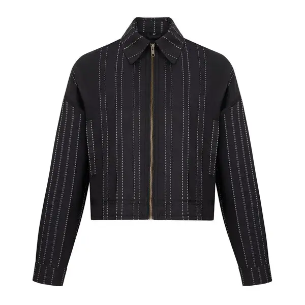 MAYAMU Loom Jacket With Stitch Detail