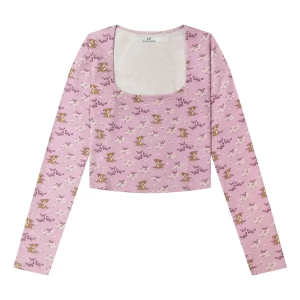 CLOUD HAVEN Long Sleeve Square Neck Tee