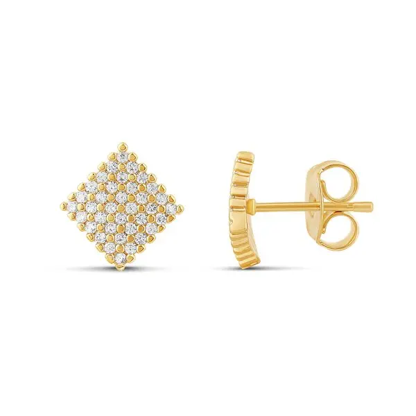 SHYMI Pave Square Stud Earrings - Gold