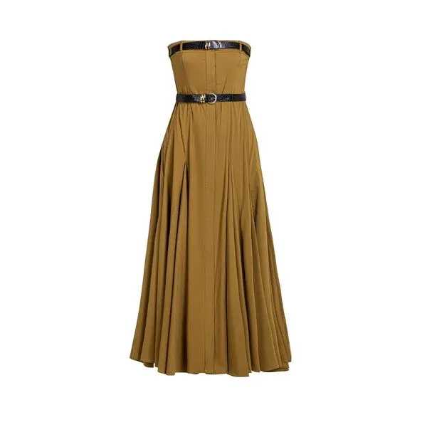NOCTURNE Strapless Belted Midi Dress