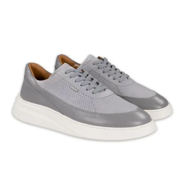 GRAIL Showman Leather And Suede Sneakers
