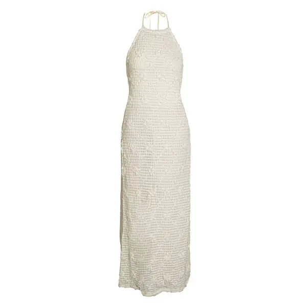AMY LYNN Floral Crochet Maxi Dress - White