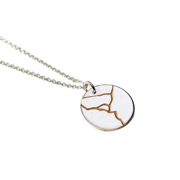 POSH TOTTY DESIGNS Sterling Kintsugi Disc Pendant Necklace - Silver