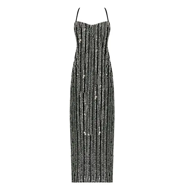 NUR KARAATA Alcazar Sequin-embroidered Velvet Dress