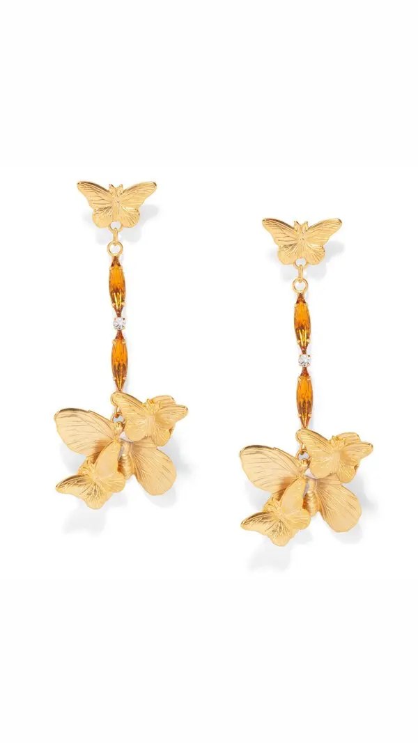 THE PINK REEF Oscar Mid-flight Butterfly Dangle Earrings - Yellow