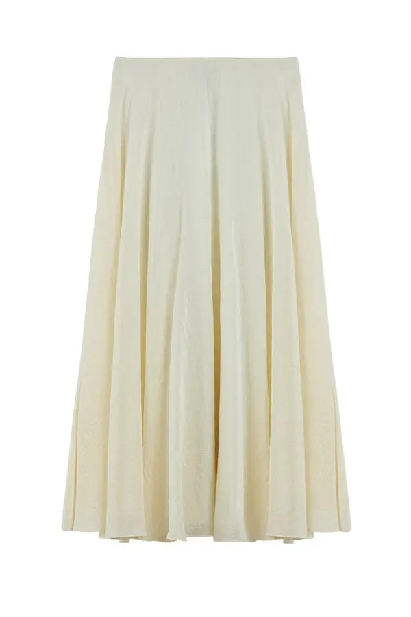 NOCTURNE Flowy High-waisted Midi Skirt - White