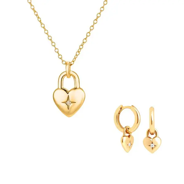 NAZZAR Starburst Heart Jewelry Set - Gold