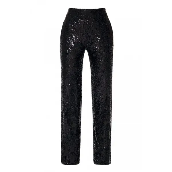 AGGI BY HALEWSKI Luca Obsidian Sequin Trousers - Black