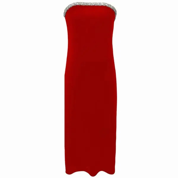 RIVIERA SOIRÉE Audrey Velvet Strapless Midi Dress