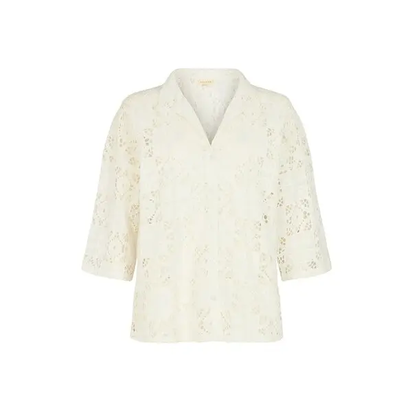 RAFFYA Shelli Broderie Anglaise Shirt - White