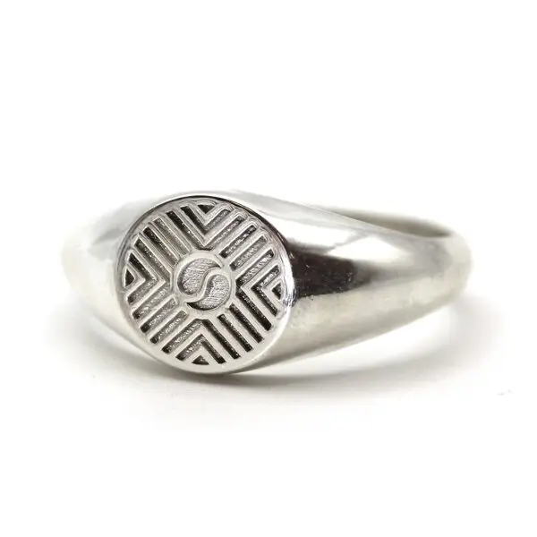 VICSTONENYC FINE JEWELRY Yin And Yang Sterling Bold Signet Ring - Silver