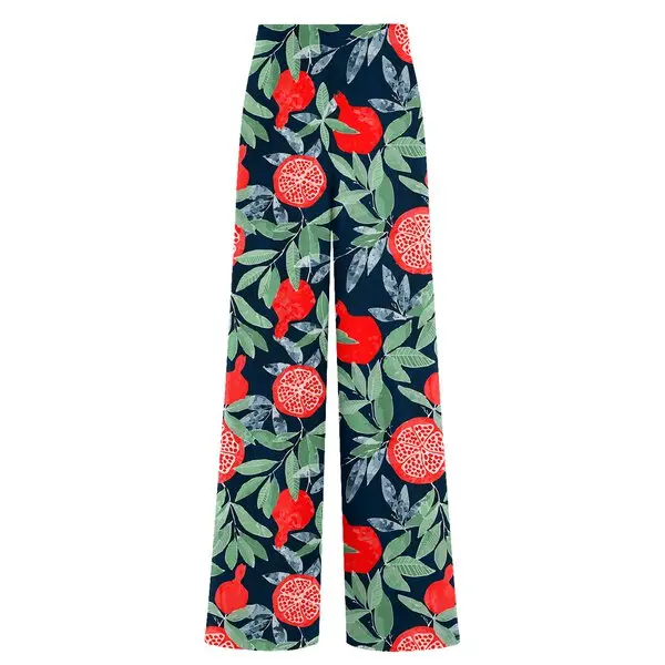 ALOHA FROM DEER Printed Wide Leg Pants - Green/pink