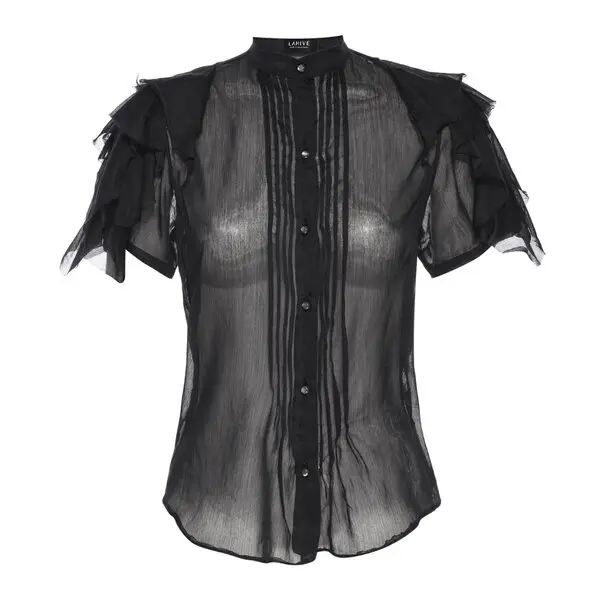 LAHIVE Semi-sheer Silk Wednesday Top