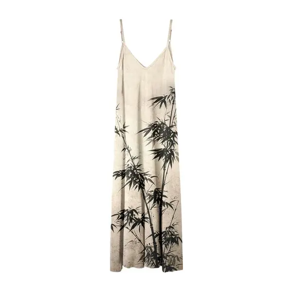 ALOHA FROM DEER Bamboo Print Maxi Dress