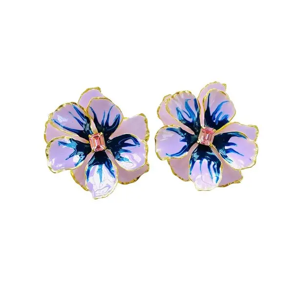 THE PINK REEF Floral Earrings - Purple