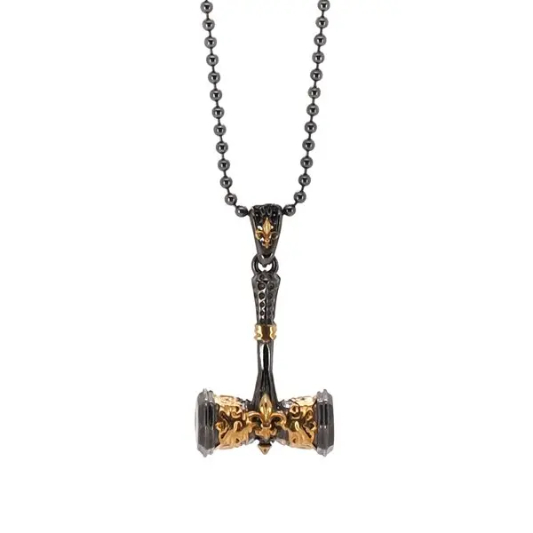 EBRU JEWELRY Sterling Silver And Gold Hammer Pendant Necklace - Gold/silver