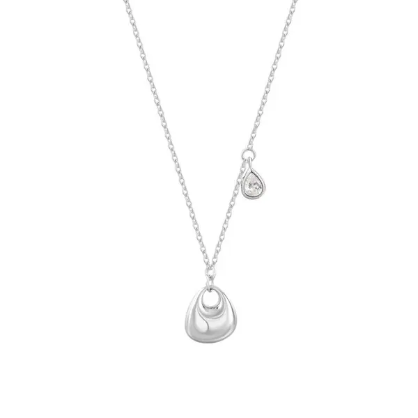 VANCHI Nora Double Pendant Necklace - Silver