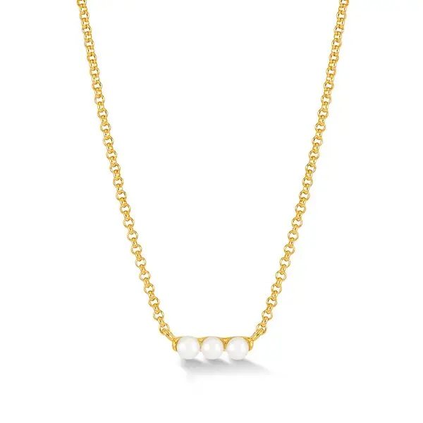 DOWER & HALL Timeless Triple Pearl Row Pendant - Gold