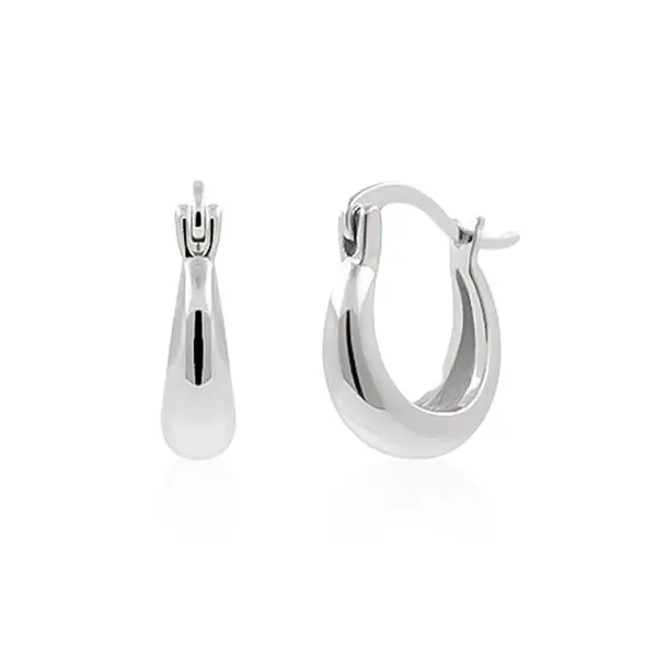 Côté Caché Mini Creole Hoop Earrings - Silver