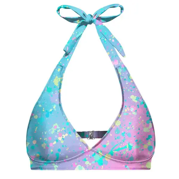 ALOHA FROM DEER Printed Halterneck Bikini Top - Blue