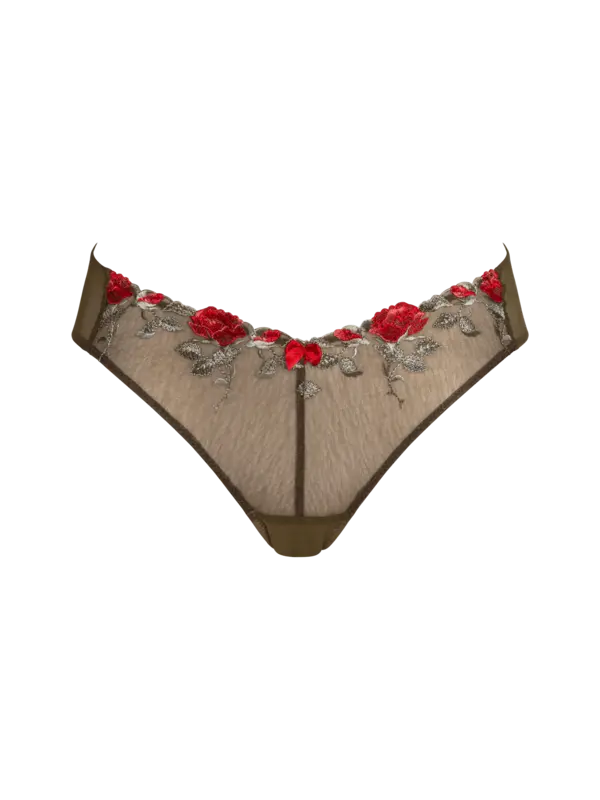 BONBON LINGERIE Roses Full Brief - Green