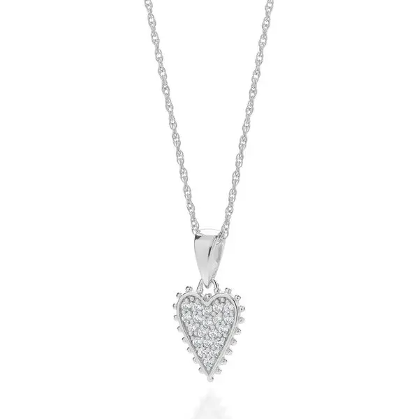 NELLOU JEWELLERY Eternal Studded Heart Necklace - Silver