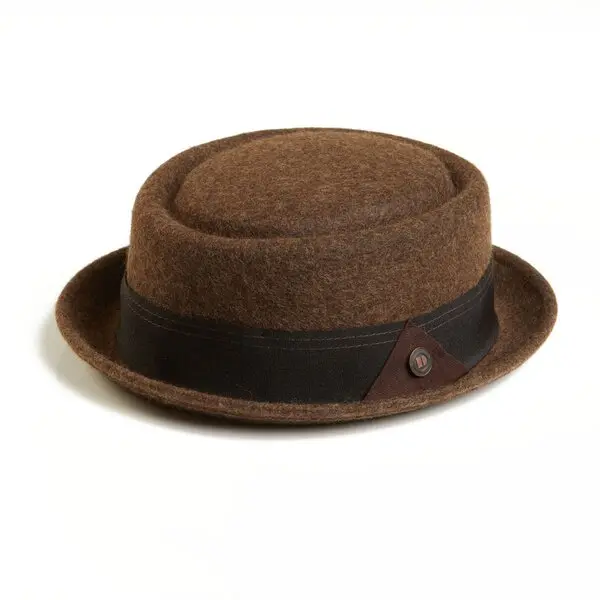 DASMARCA HATS Quintin Bitter Felt Porkpie Hat - Brown