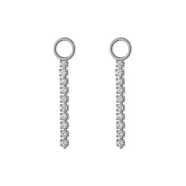 OUTOFOFFICE Pave Earring Charm - Silver