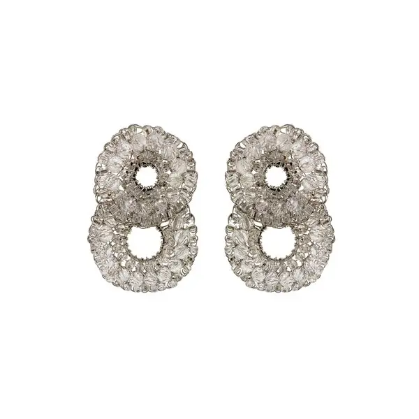 LAVISH BY TRICIA MILANEZE Crystal Crochet Dangle Earrings - Silver