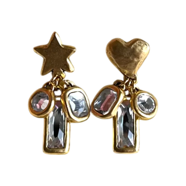 SCCOLLECTION Stevie Star & Heart Stud Earrings - Gold