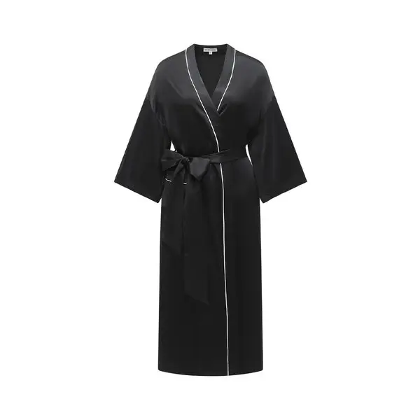 Not Just Pajama Timeless Collection Silk Robe - Black
