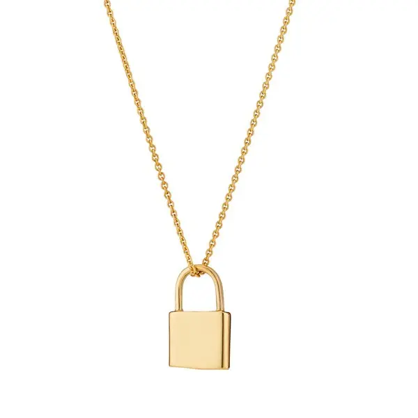 POSH TOTTY DESIGNS Padlock Charm Necklace - Gold
